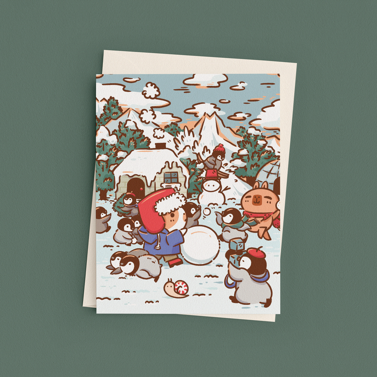 Bubu and Moonch Collection Art Print "Penguin Holiday", A2 | Noristudio
