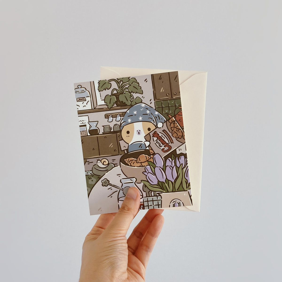 Noristudio Bubu and Moonch Collection Card/Mini print "Mini Croissant ...