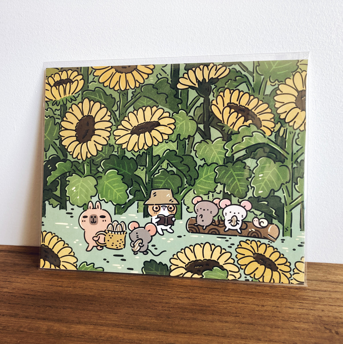 Bubu and Moonch Collection Art Print "Sunflowers", 10" x 8" | Noristudio