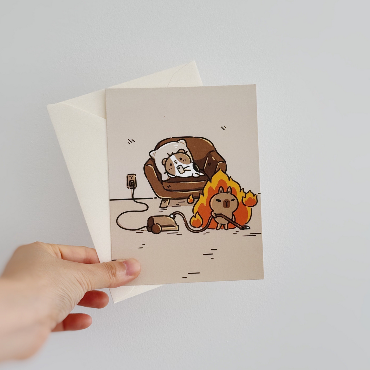Bubu and Moonch Collection Art Print "Lazy Roommate", A2 | Noristudio