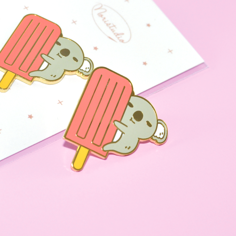 Koala and Pink Ice Pop Enamel Pin | – Noristudio