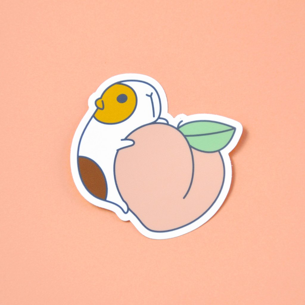 G-U-I-N-E-A Pig and Peach Vinyl Sticker – Noristudio