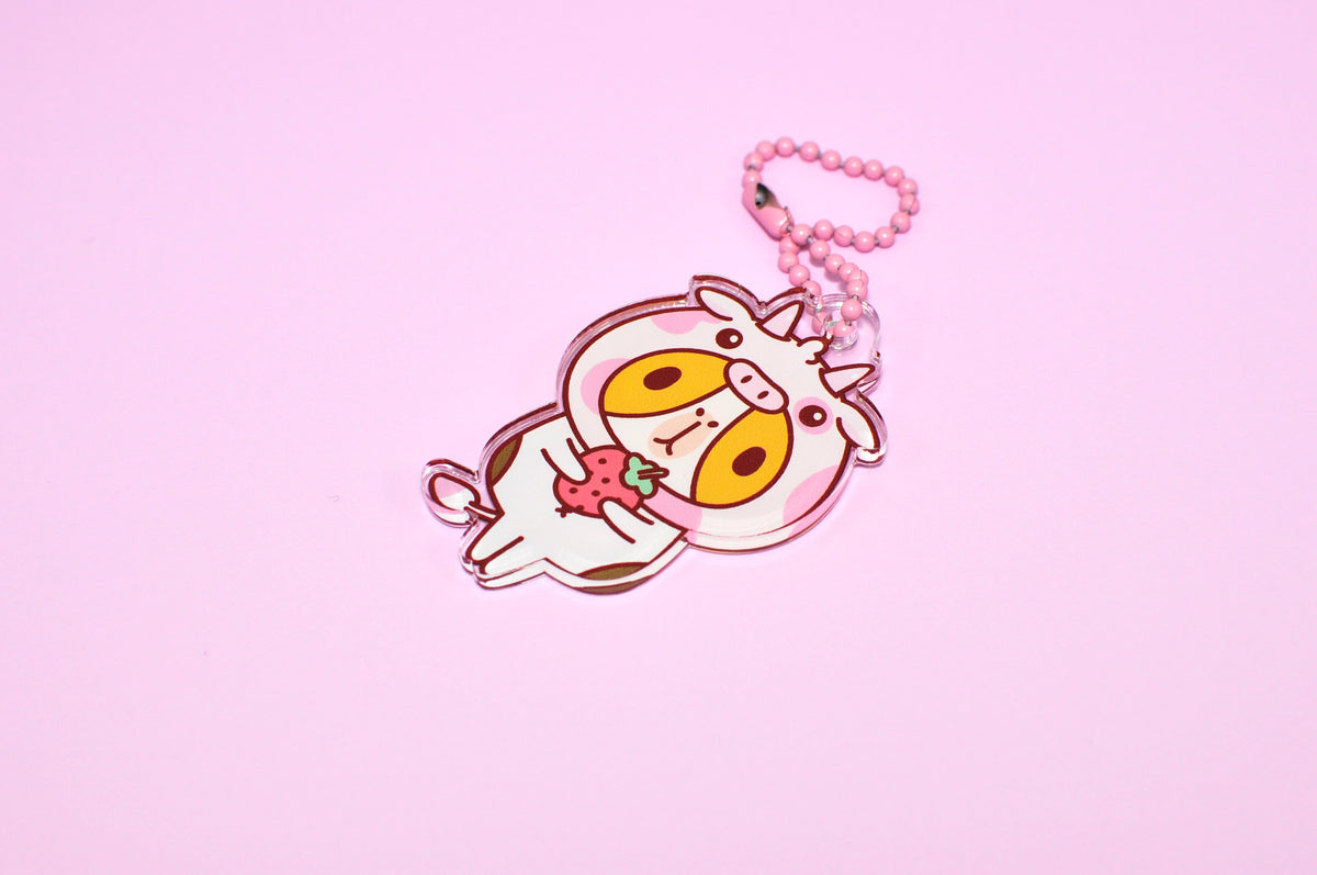 Limited Edition Everyday Bubu Acrylic Charm, Strawberry Cow Bubu ...