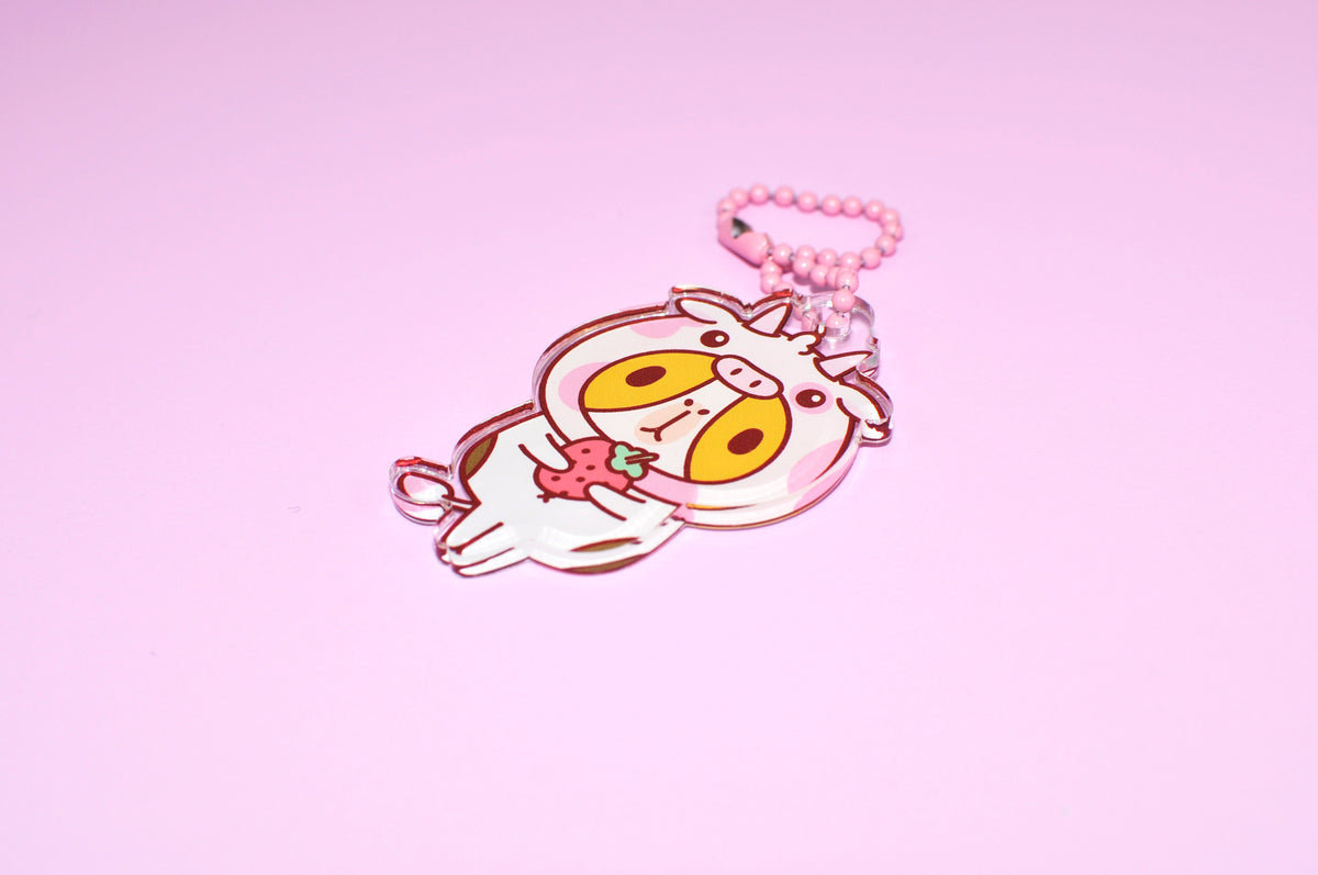 Limited Edition Everyday Bubu Acrylic Charm, Strawberry Cow Bubu ...