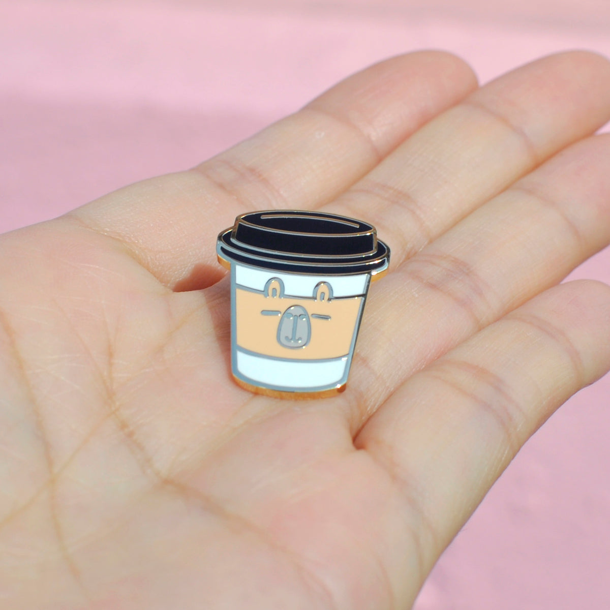 18K Gold Plated Moonch the Capybara "Cappy-ccino" Coffee Pin | – Noristudio
