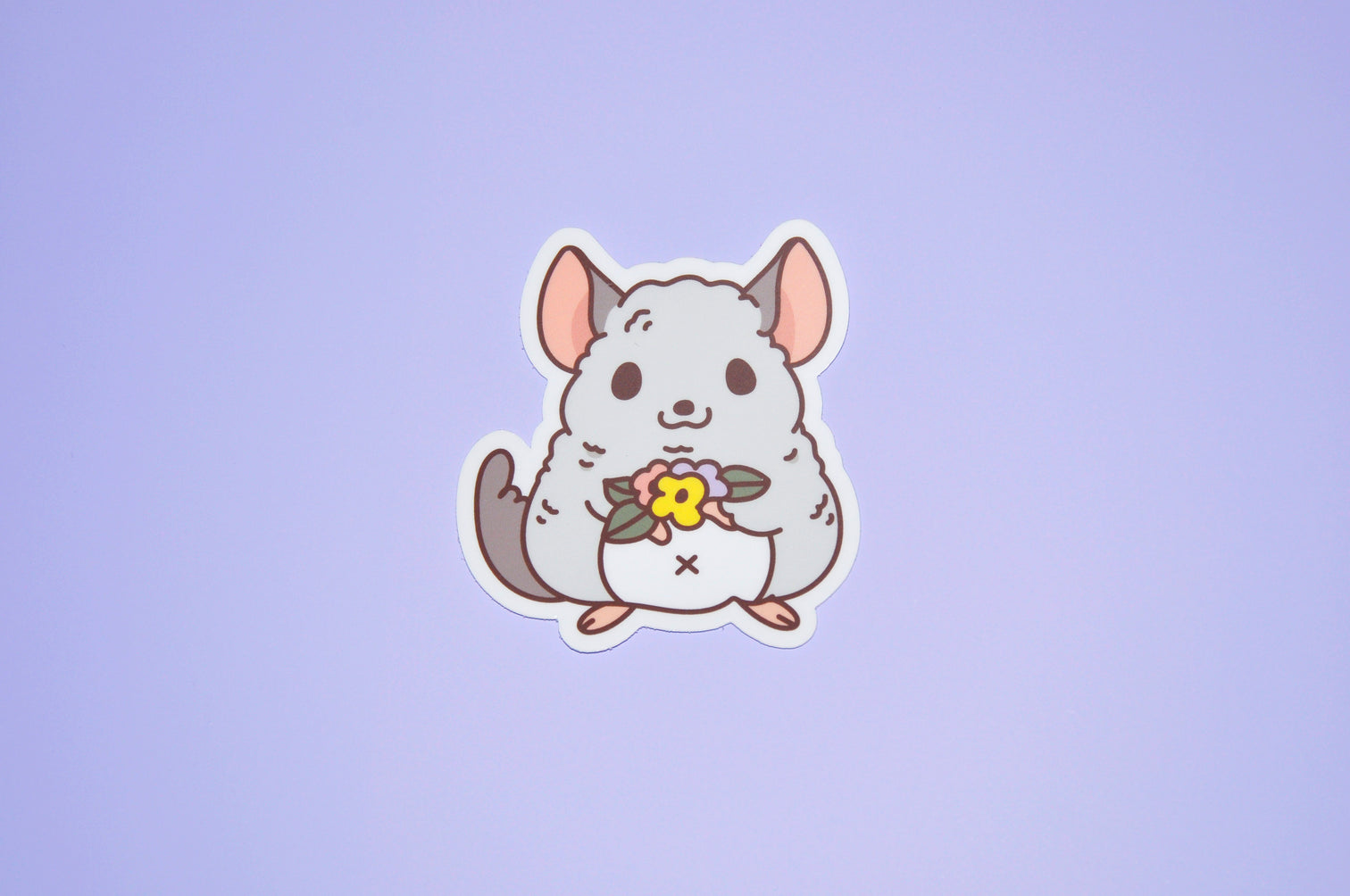 Chinchilla Vinyl Sticker Chinchilla and Flowers Vinyl Sticker ...